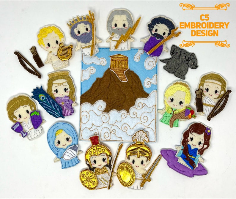 ITH Digital Embroidery Design - Greek Gods Finger Puppet Set 1 - 4X4 ...