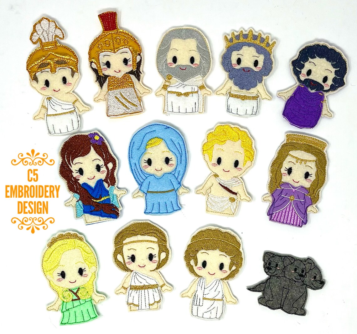 ITH Digital Embroidery Design - Greek Gods Finger Puppet Set 1 - 4X4 ...