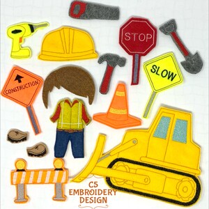 5x7 HOOP ONLY - ITH Digital Embroidery Design - 5x7 Felt Dress up ...