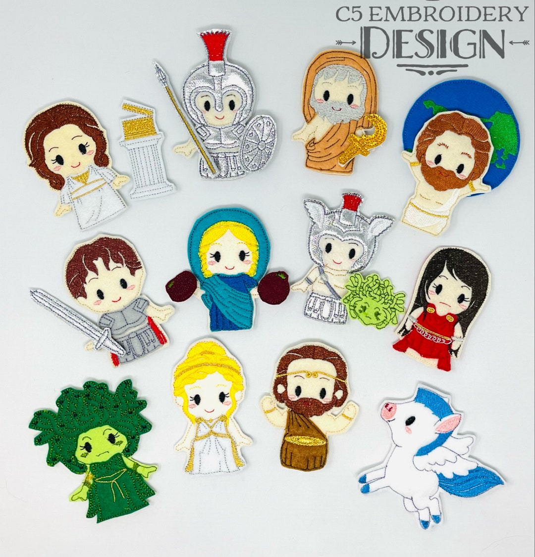 ITH Digital Embroidery Design - Greek Gods Finger Puppet Set 2 - 4X4 ...