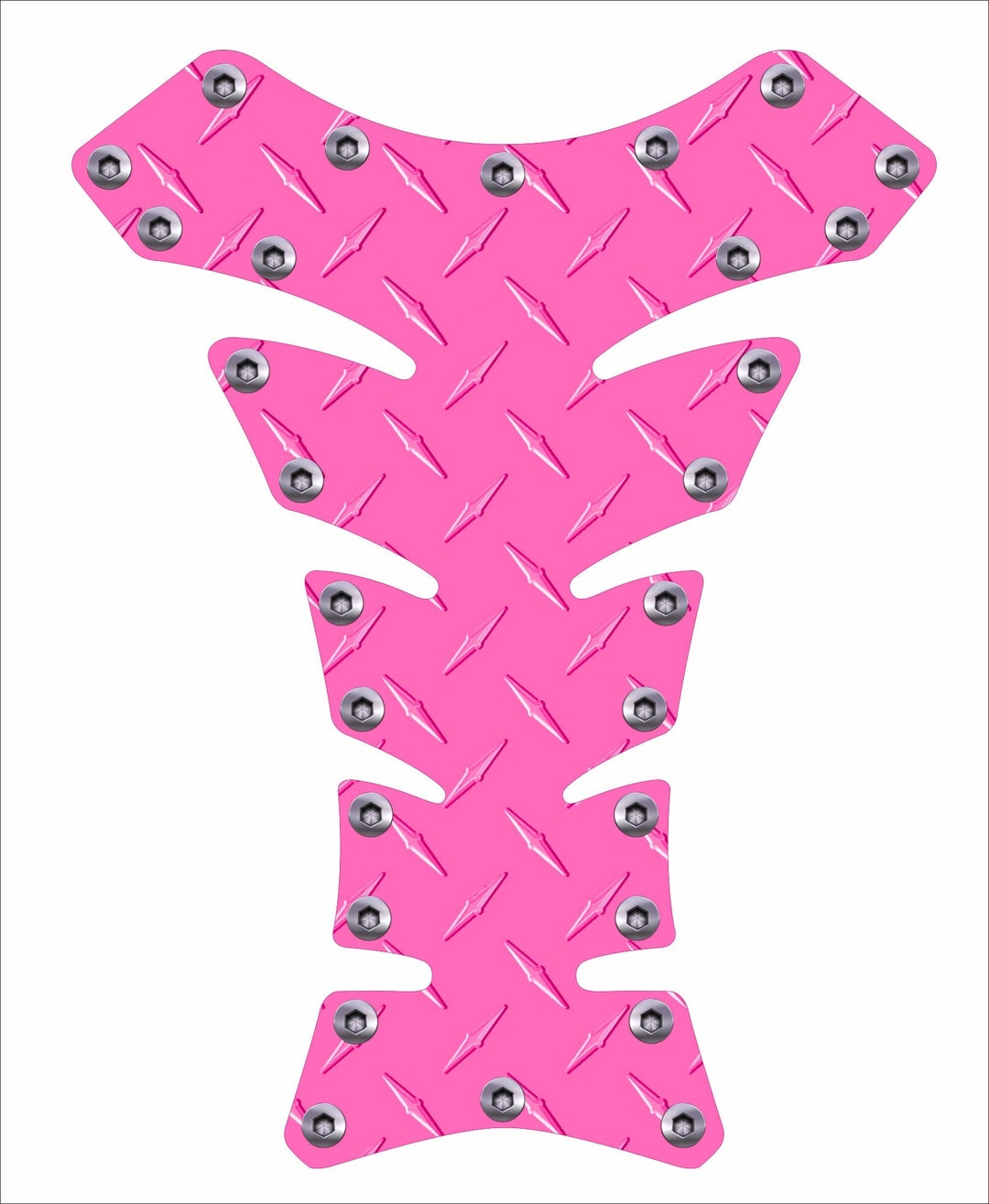 Pink Diamond Plate Rivets 3D Gel Domed Motorcycle Tank Pad Protector ...