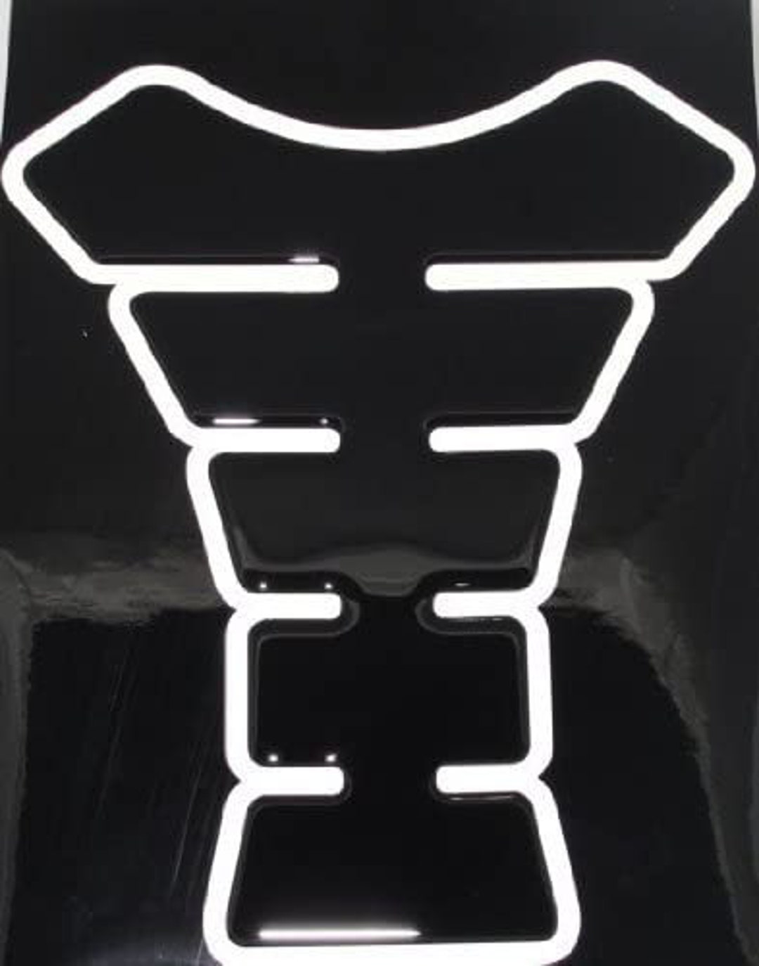 3D Gel Domed Motorcycle Tank Pad Protector Jet Black for Yamaha Suzuki ...