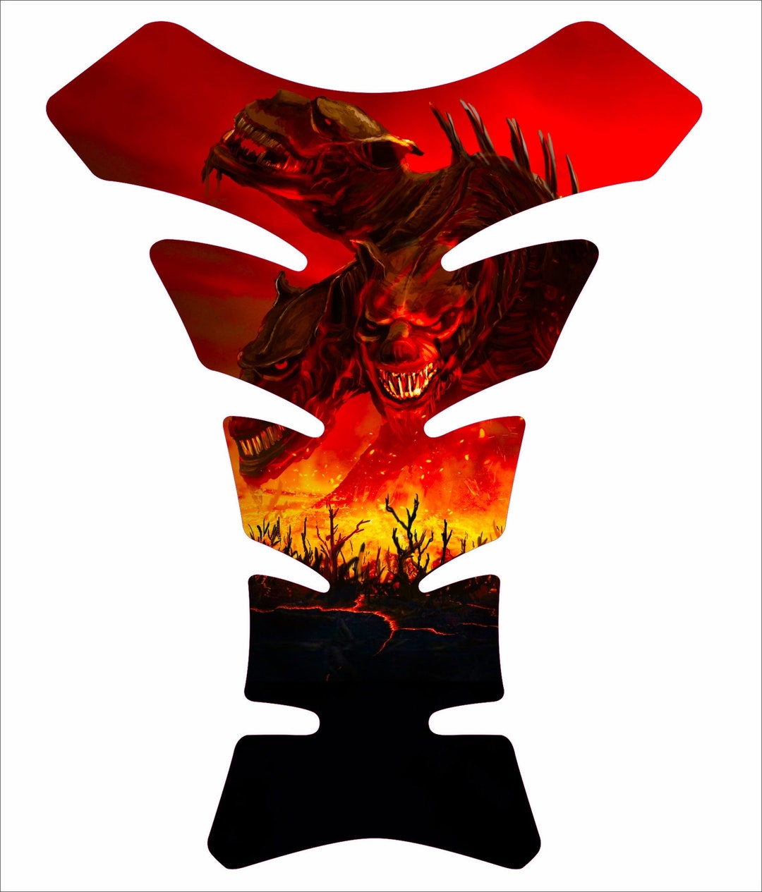 Motorcycle Tank Pad Protector Fighting Dog Head Fire Universal for ...