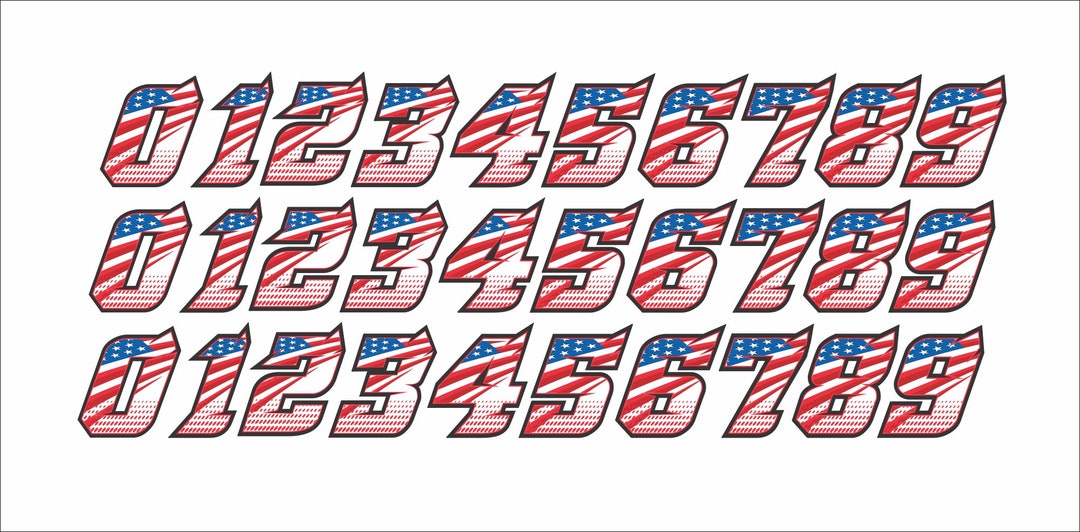 American USA Flag Design Helmet Numbers Sports Baseball Softball ...