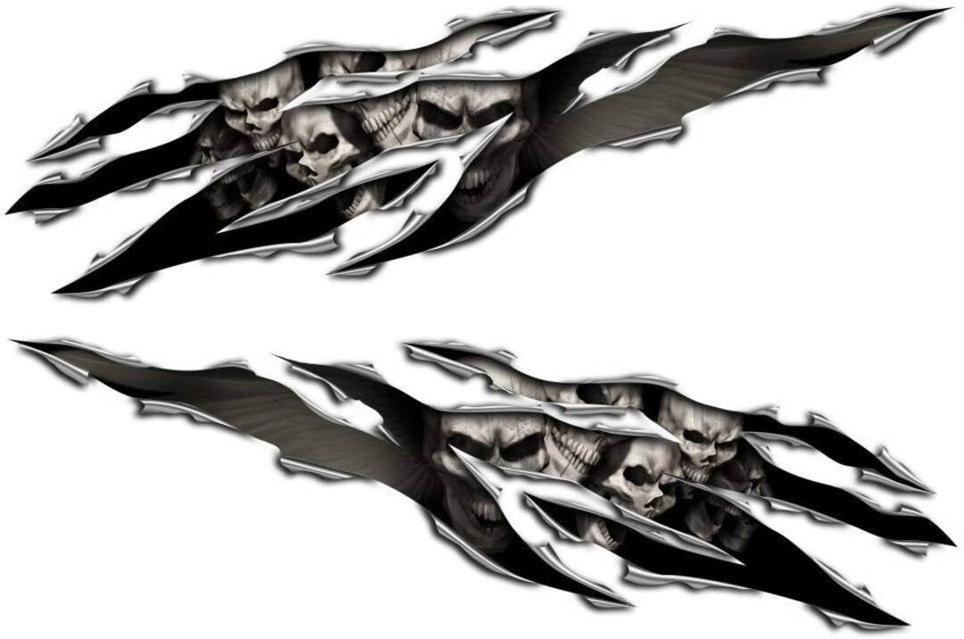 Skull Rip Decals Stickers Universal Fit for Sportbikes Cruisers 10 Inch ...