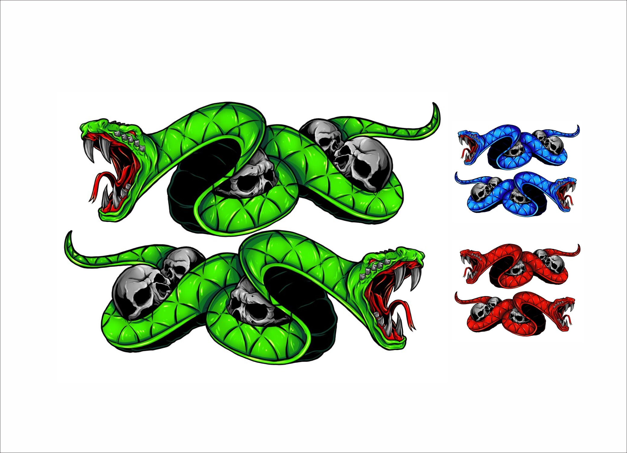 Snake Bite Venom Fang Cobra Sticker Decals for Motorcycle Sport Bike ...