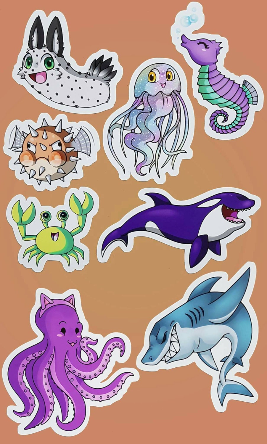 A4 Sea Creature Sticker Sheet - Etsy