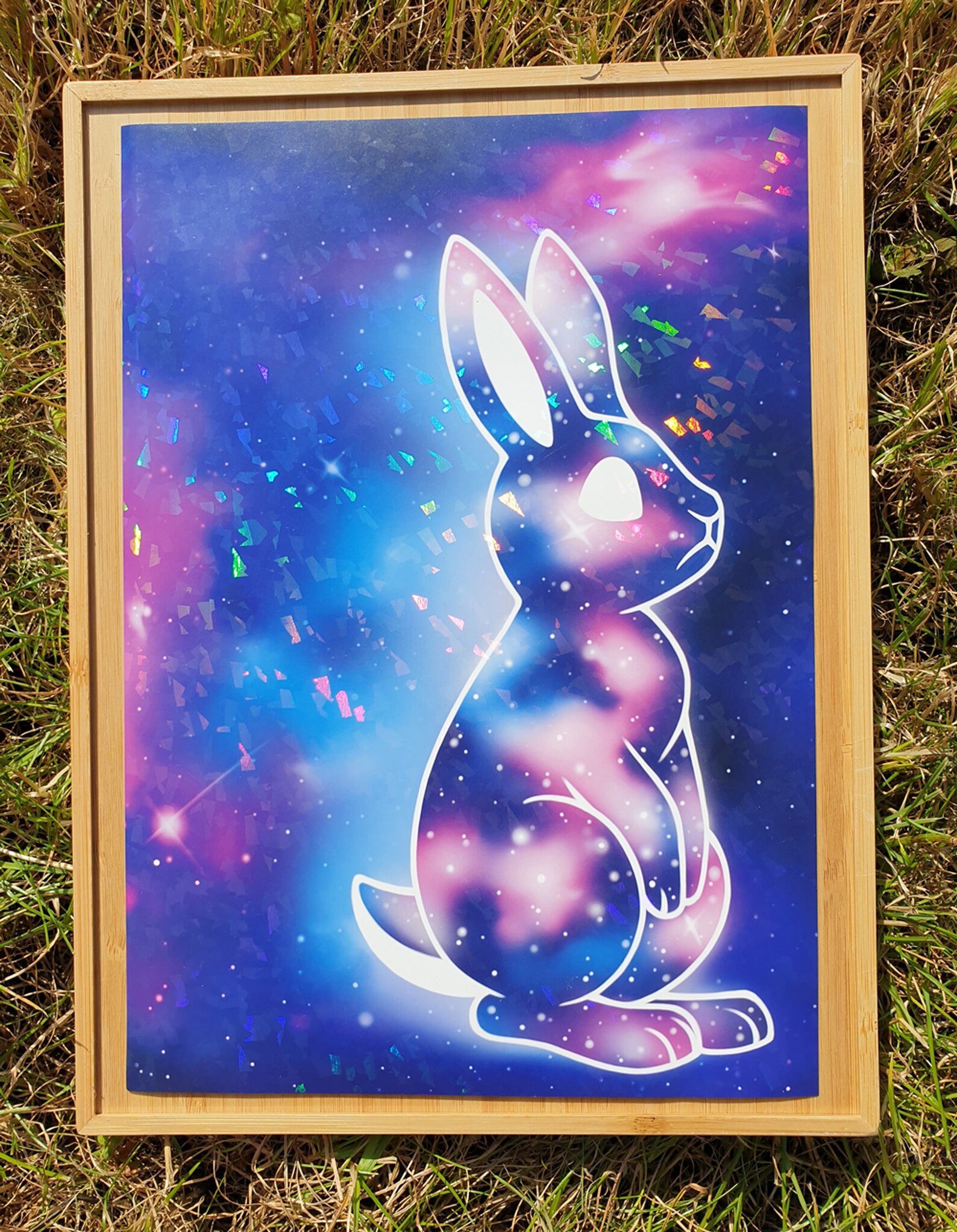 Galaxy Bunny Holographic A4 Print - Etsy