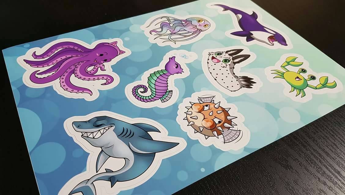 A4 Sea Creature Sticker Sheet - Etsy