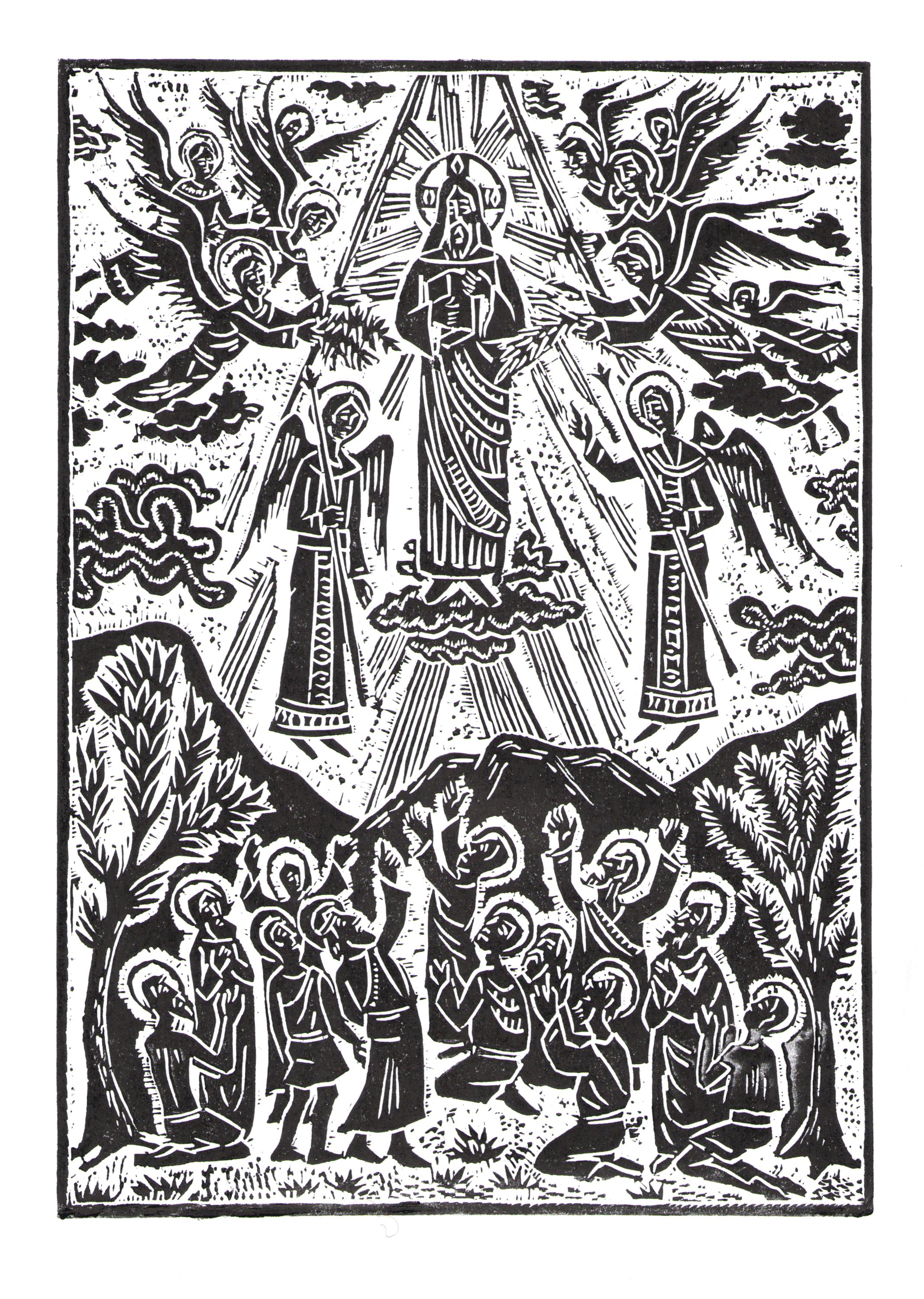 Ascension of Christ ,bible, Christianity, Linocut - Etsy