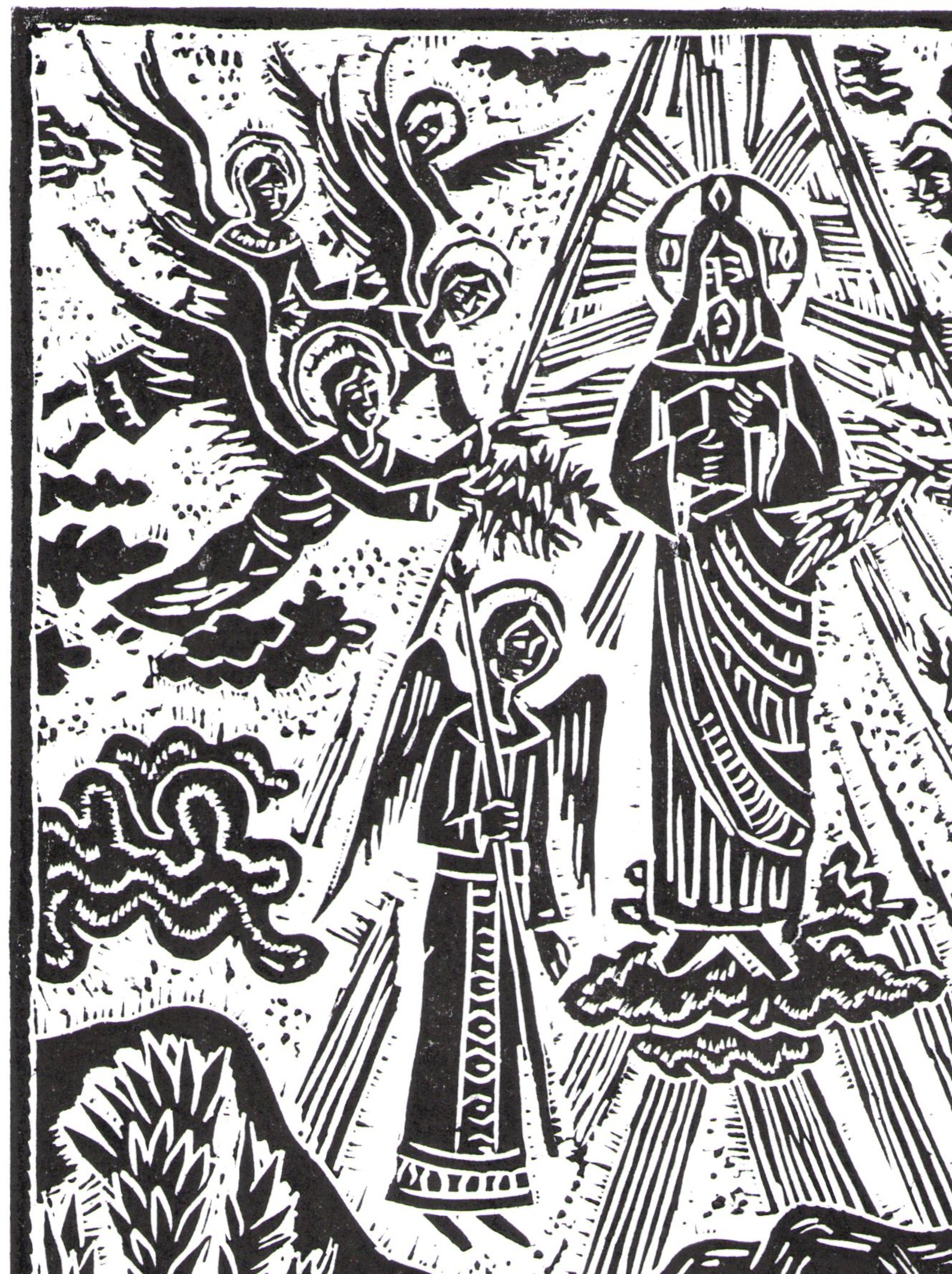 Ascension of Christ ,bible, Christianity, Linocut - Etsy