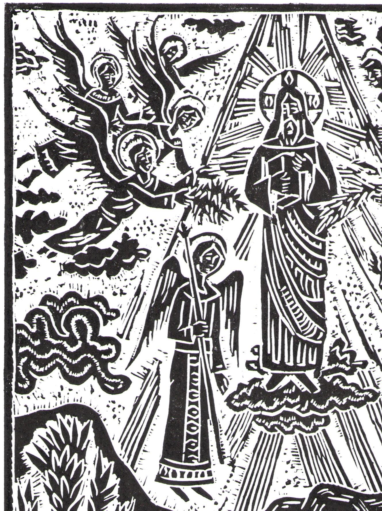 Ascension of Christ ,bible, Christianity, Linocut - Etsy
