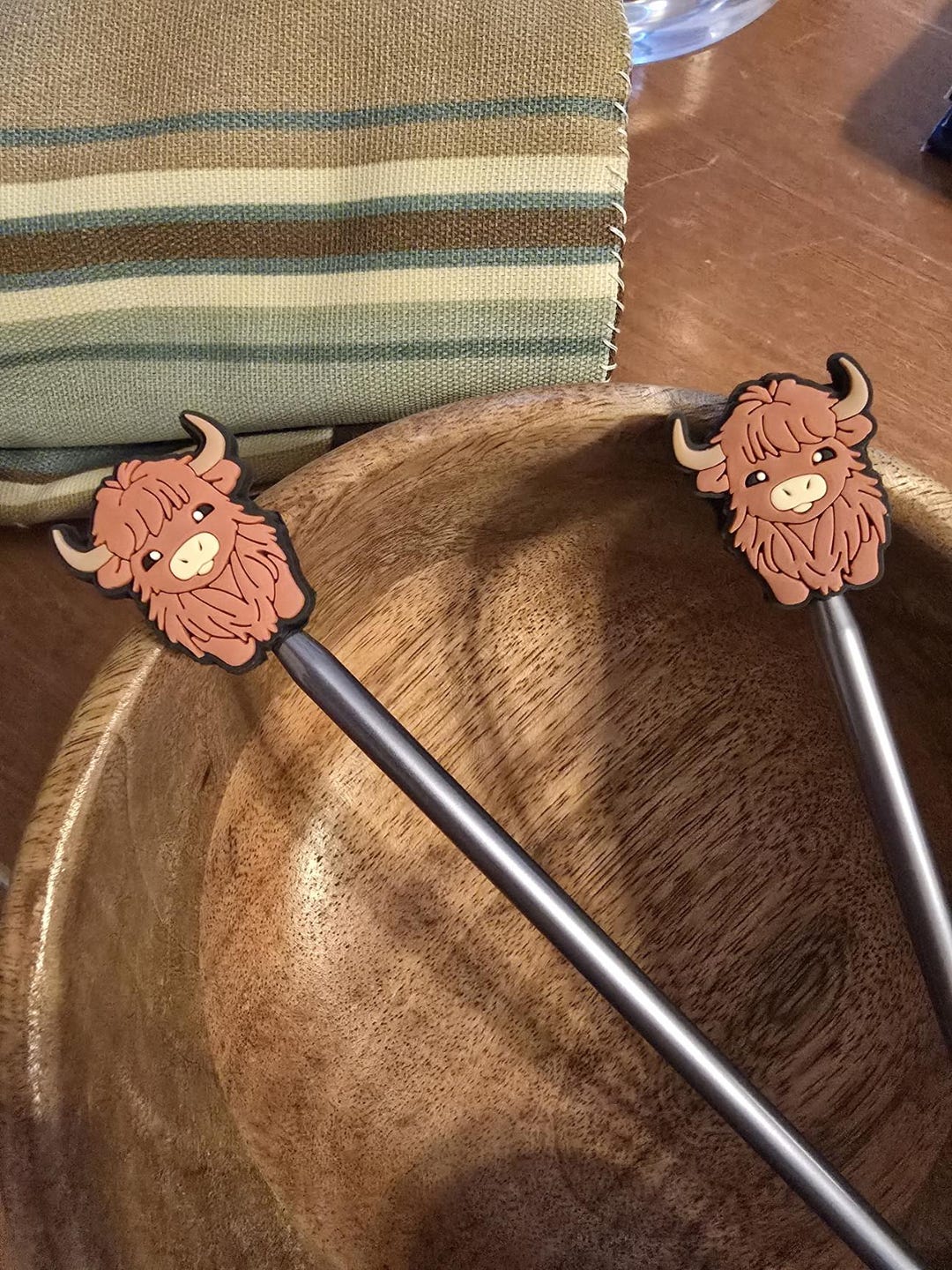 Knitting Needle Stoppers - Highland Cow / Silicone / Knitting / Yarn ...