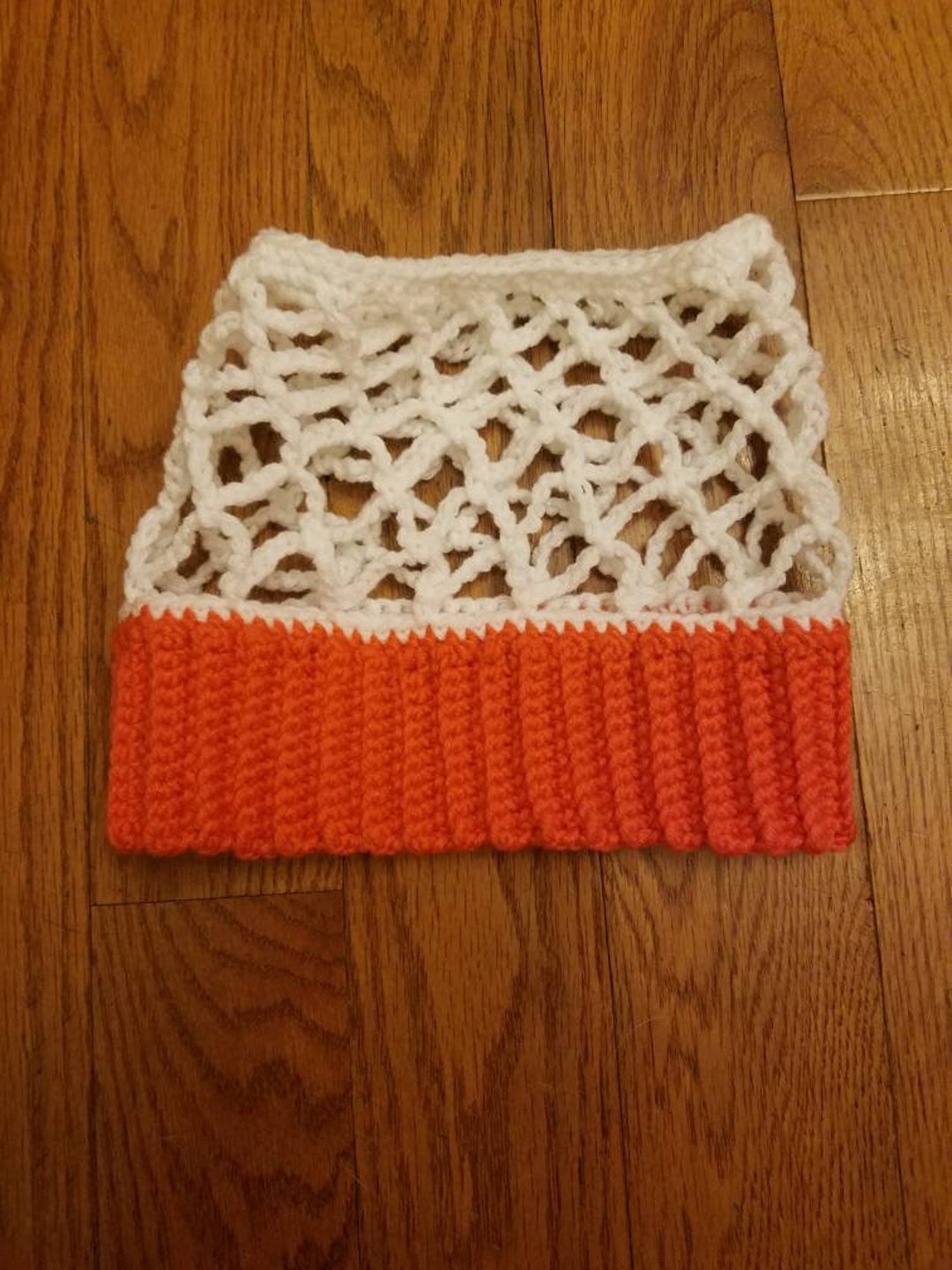 Basketball Net Hat / Crochet / Fan Gear / Orange / White / Net / Sports ...