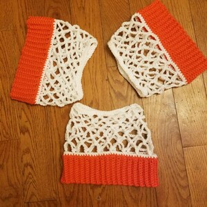 Hand-crocheted Basketball Net Hat: Orange & White Fan Gear - Etsy