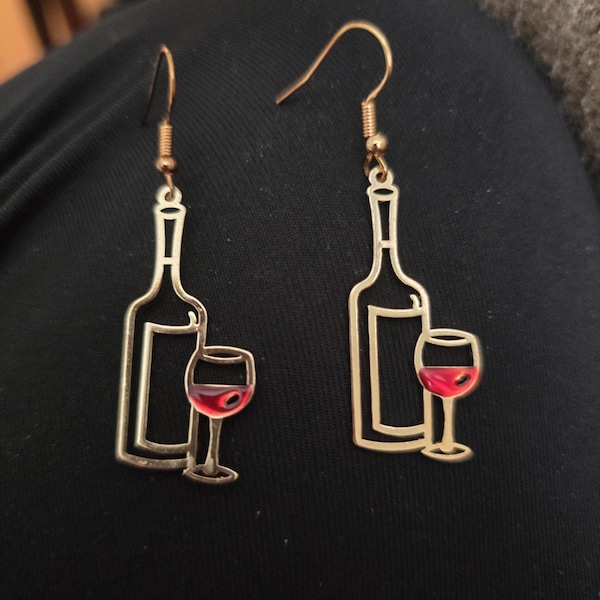 Wine Bottle Earrings - Etsy