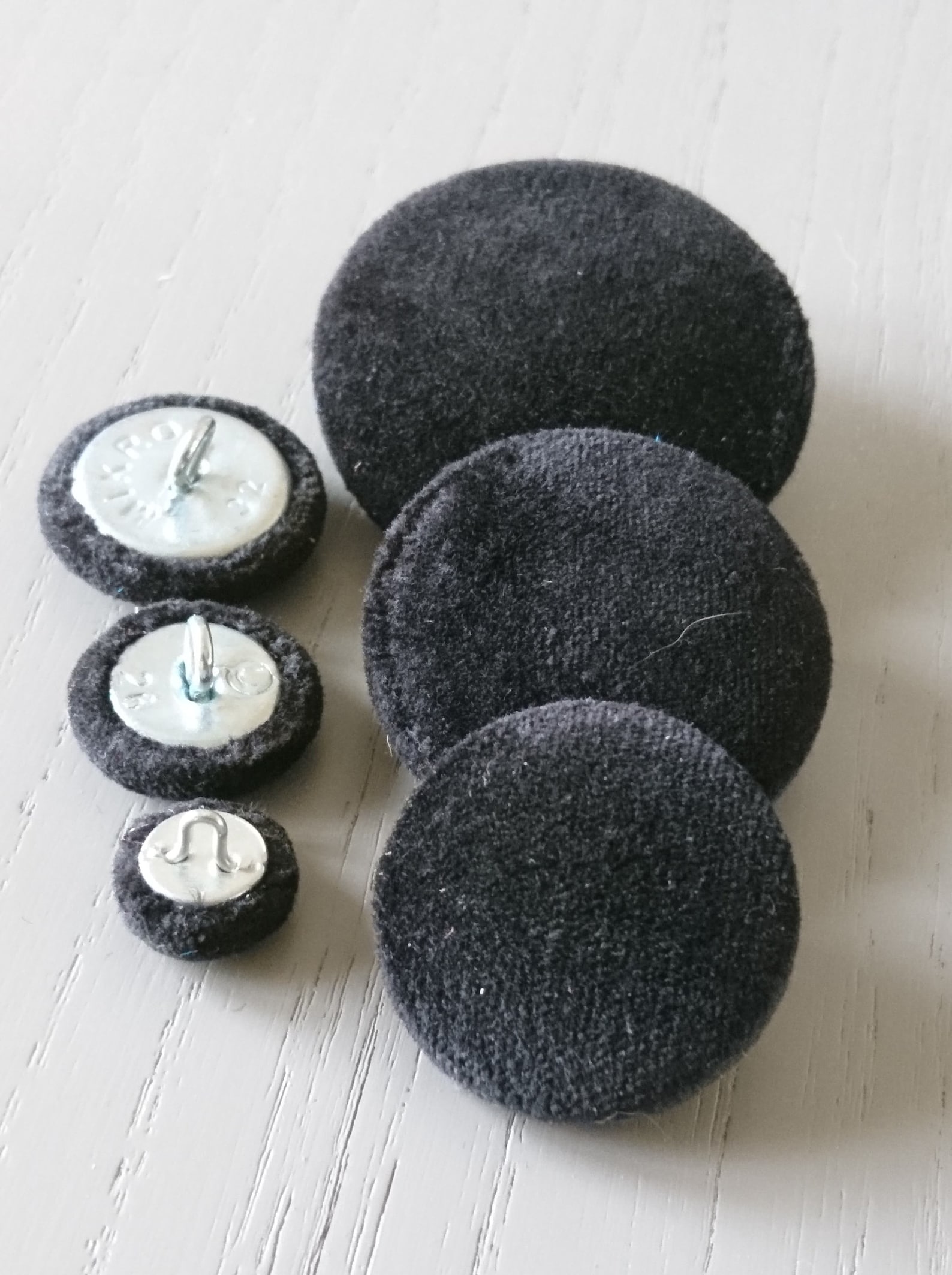 Pack of Black Velvet Buttons Shank Back Buttons or Loop Back | Etsy UK