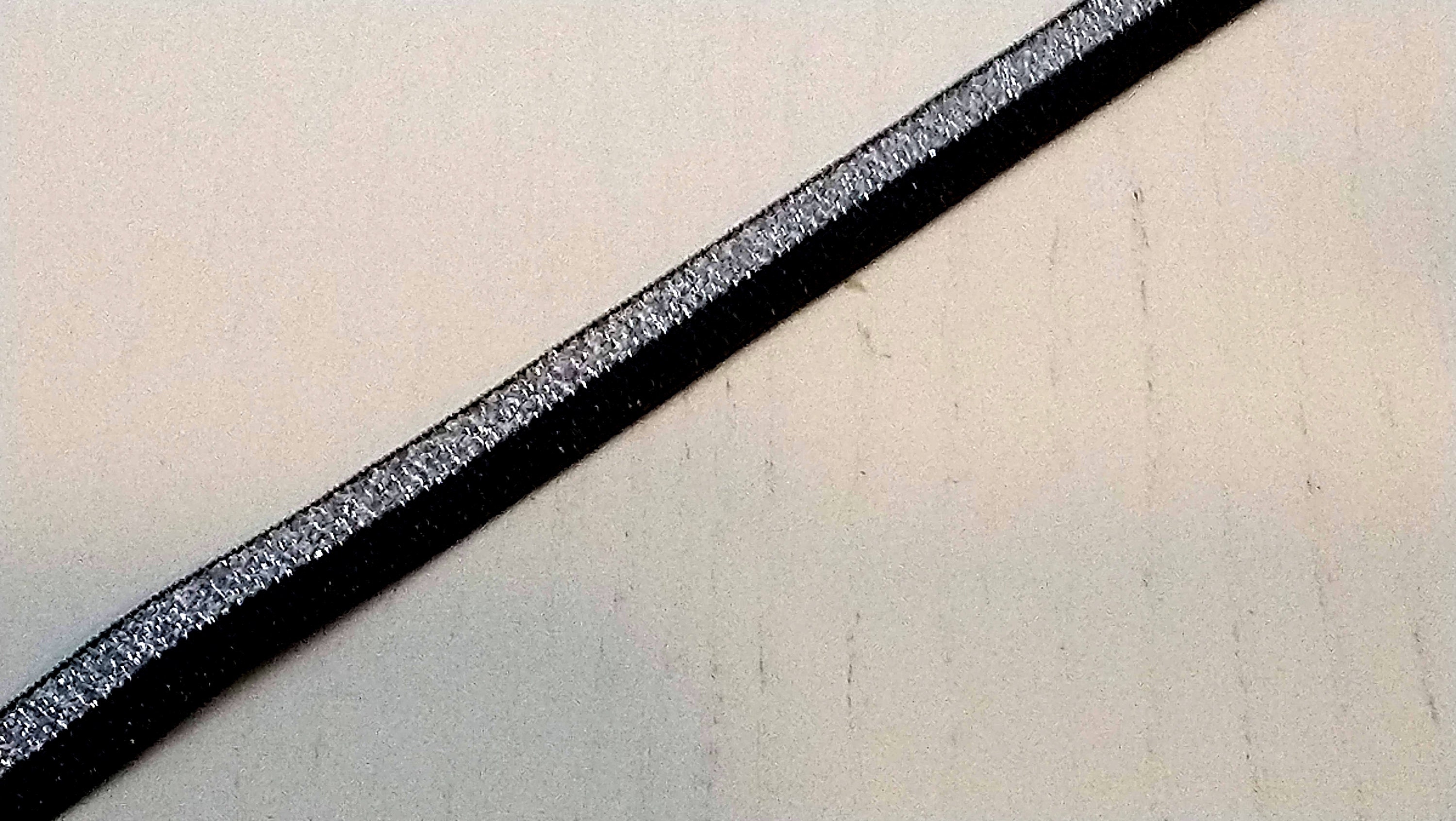 15mm 5/8 Wide Black & Silver Plush Back Metallic - Etsy UK