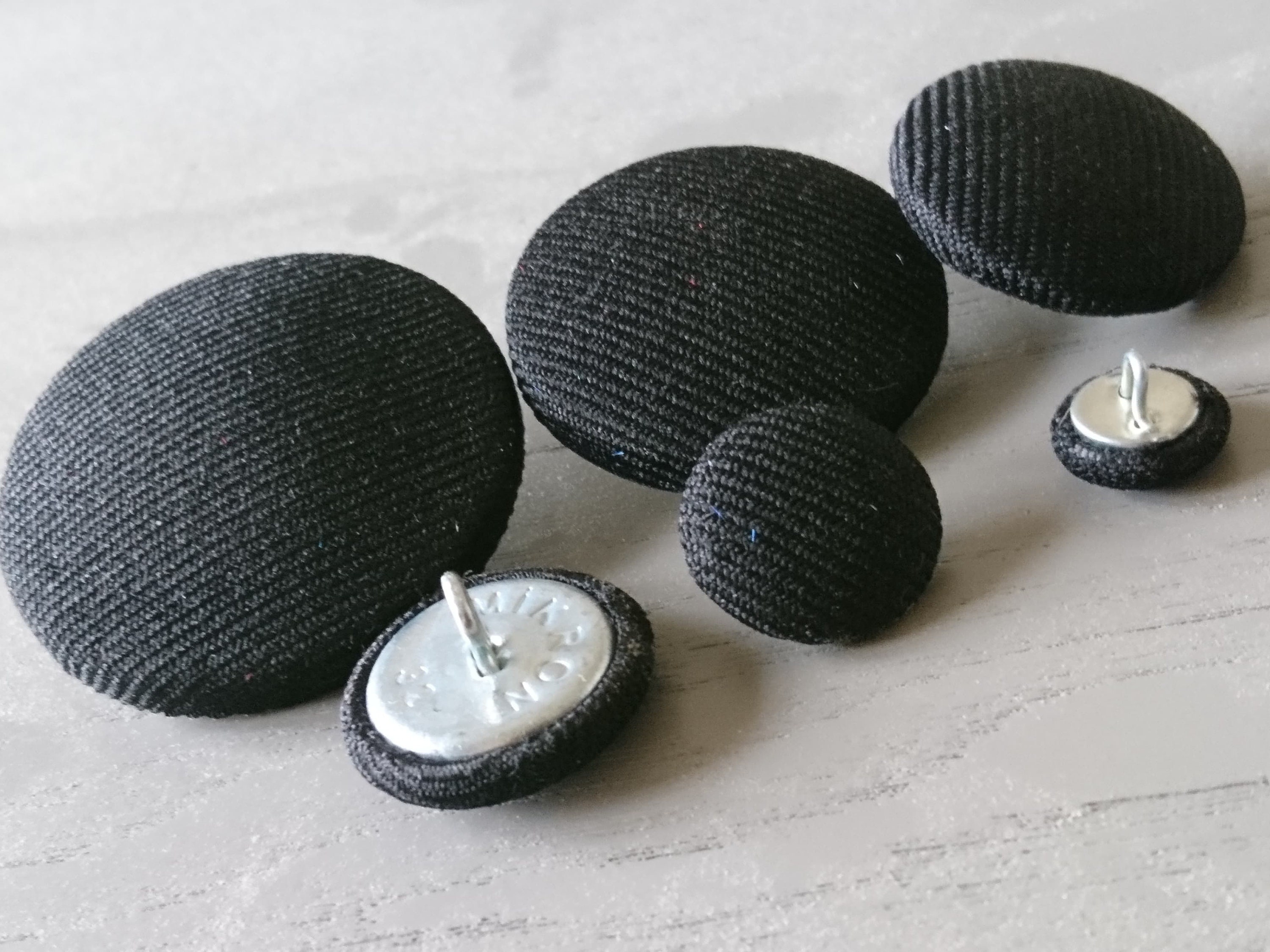 Black Buttons Twill Suit Buttons Fabric Covered Buttons | Etsy