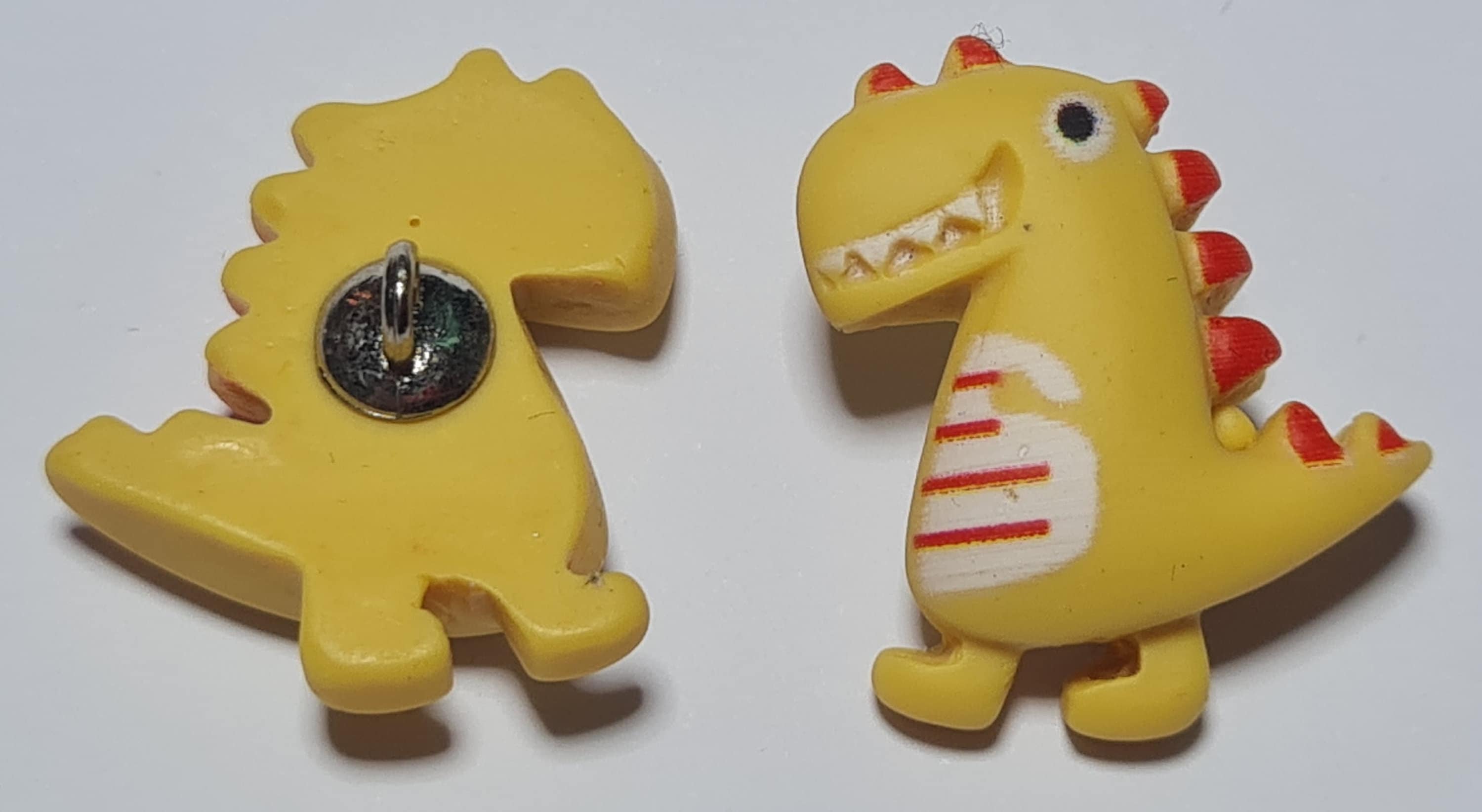 Dinosaur Shank Buttons in Bright Pink Yellow Green Rose - Etsy UK