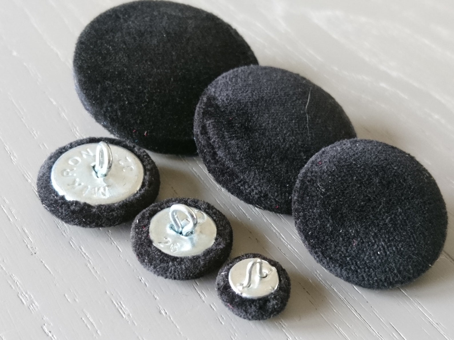 Pack of Black Velvet Buttons Shank Back Buttons or Loop Back | Etsy UK