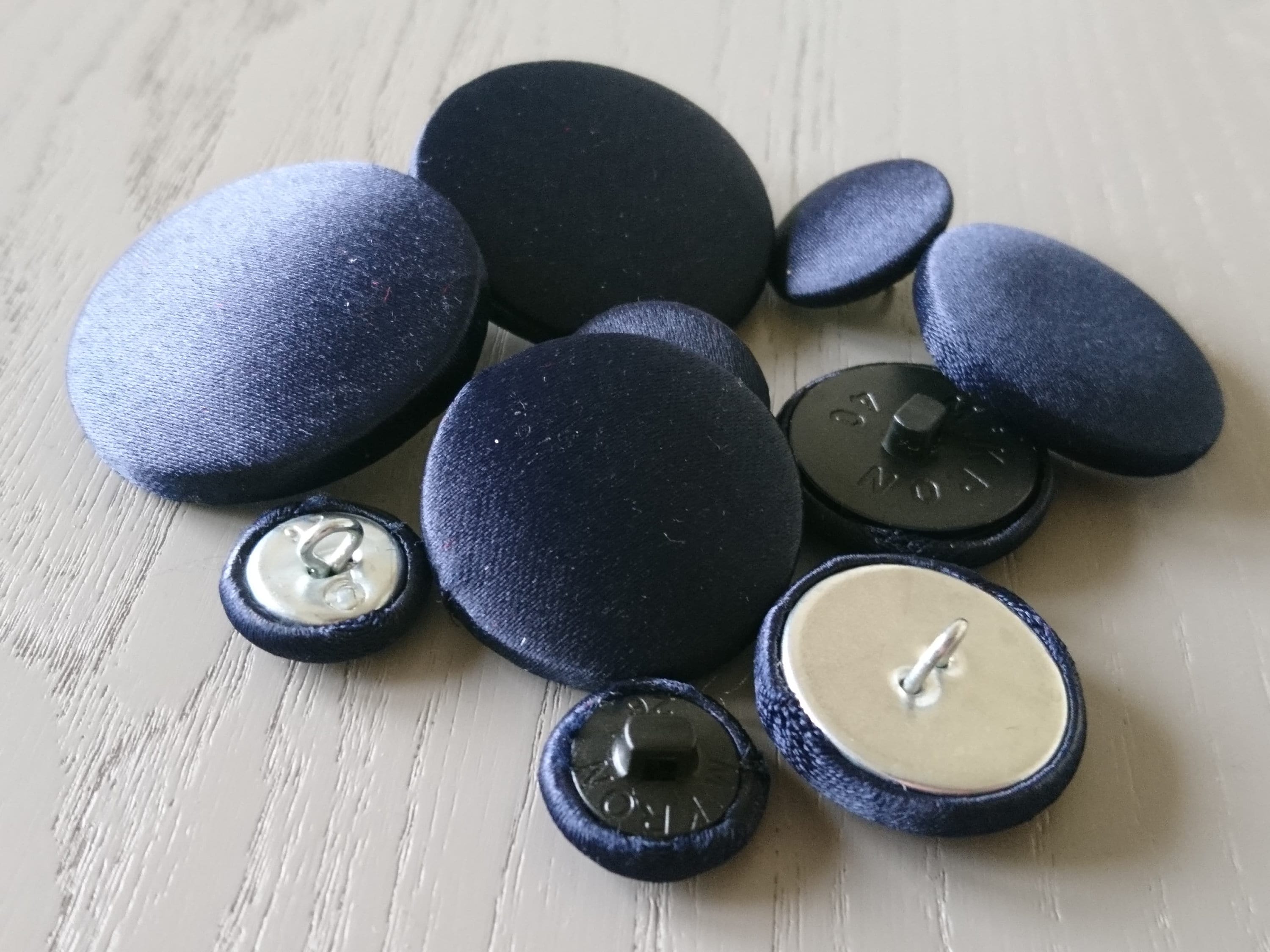 Blue Buttons Pack of Navy Satin Shank Back Buttons or Loop - Etsy UK