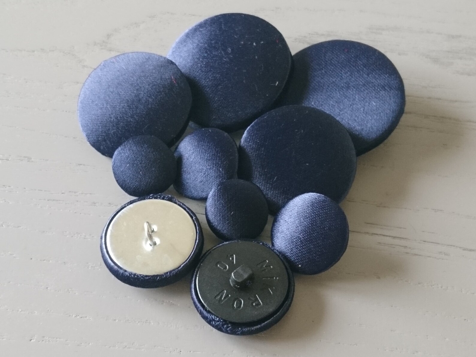 Blue Buttons Pack of Navy Satin Shank Back Buttons or Loop - Etsy UK