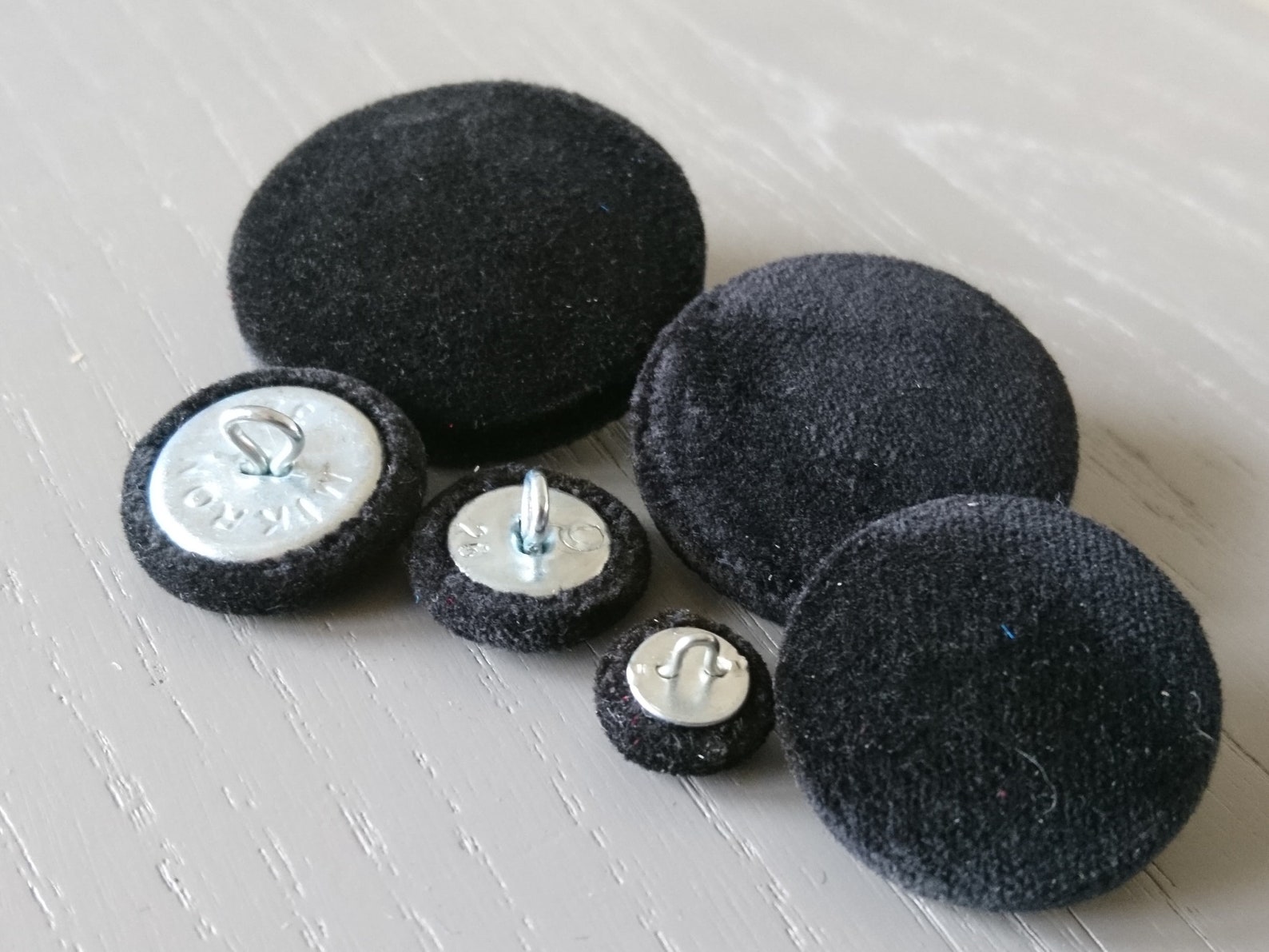 Pack of Black Velvet Buttons Shank Back Buttons or Loop Back - Etsy UK