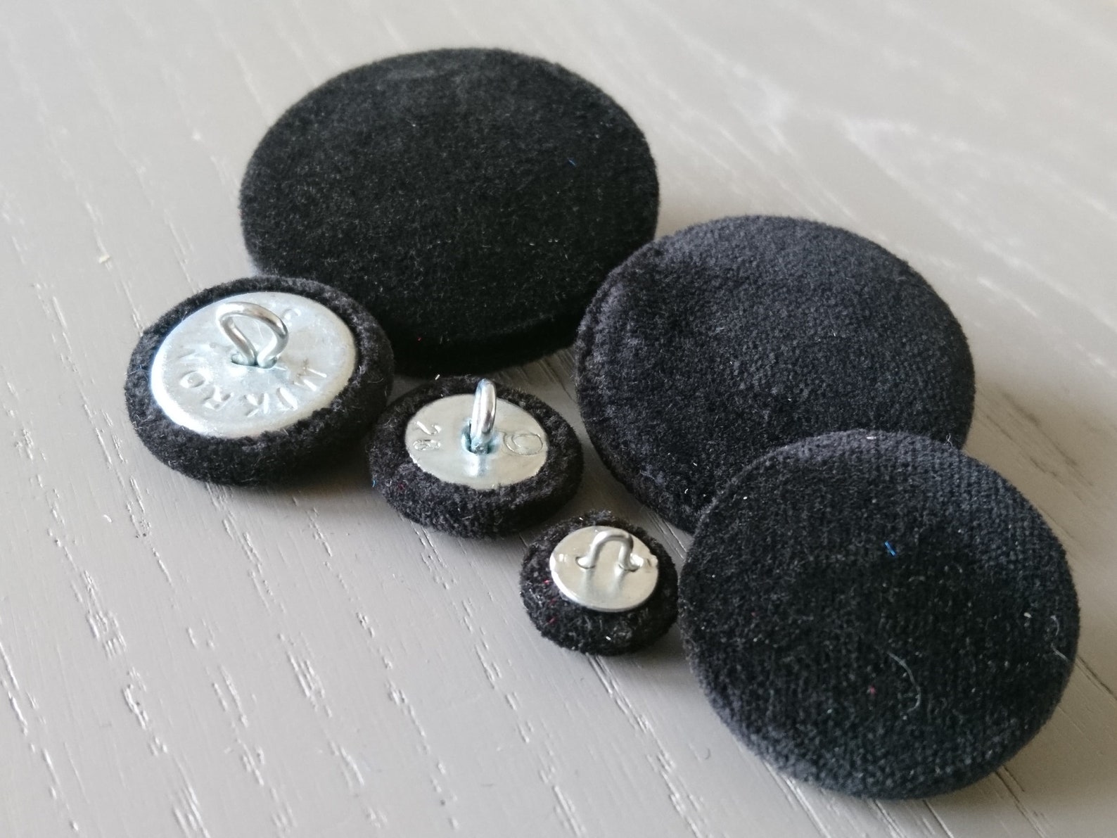 Pack of Black Velvet Buttons Shank Back Buttons or Loop Back | Etsy UK