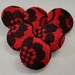 Large Red Velvet Buttons With a Black Lace Overlay Patterned Buttons - Etsy