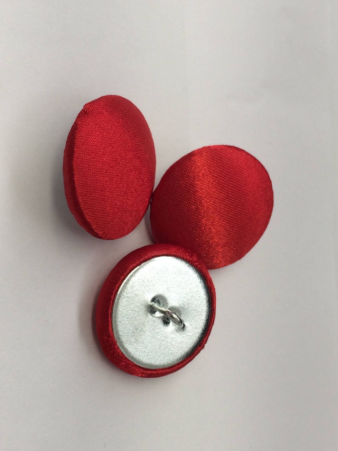 Red Satin Handmade Buttons, Different Sizes, Sewing Supplies, Handbag ...