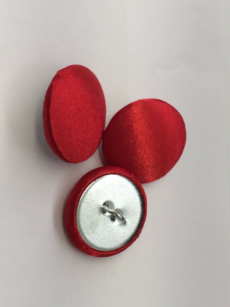 Red Satin Handmade Buttons Different Sizes Sewing Supplies - Etsy UK