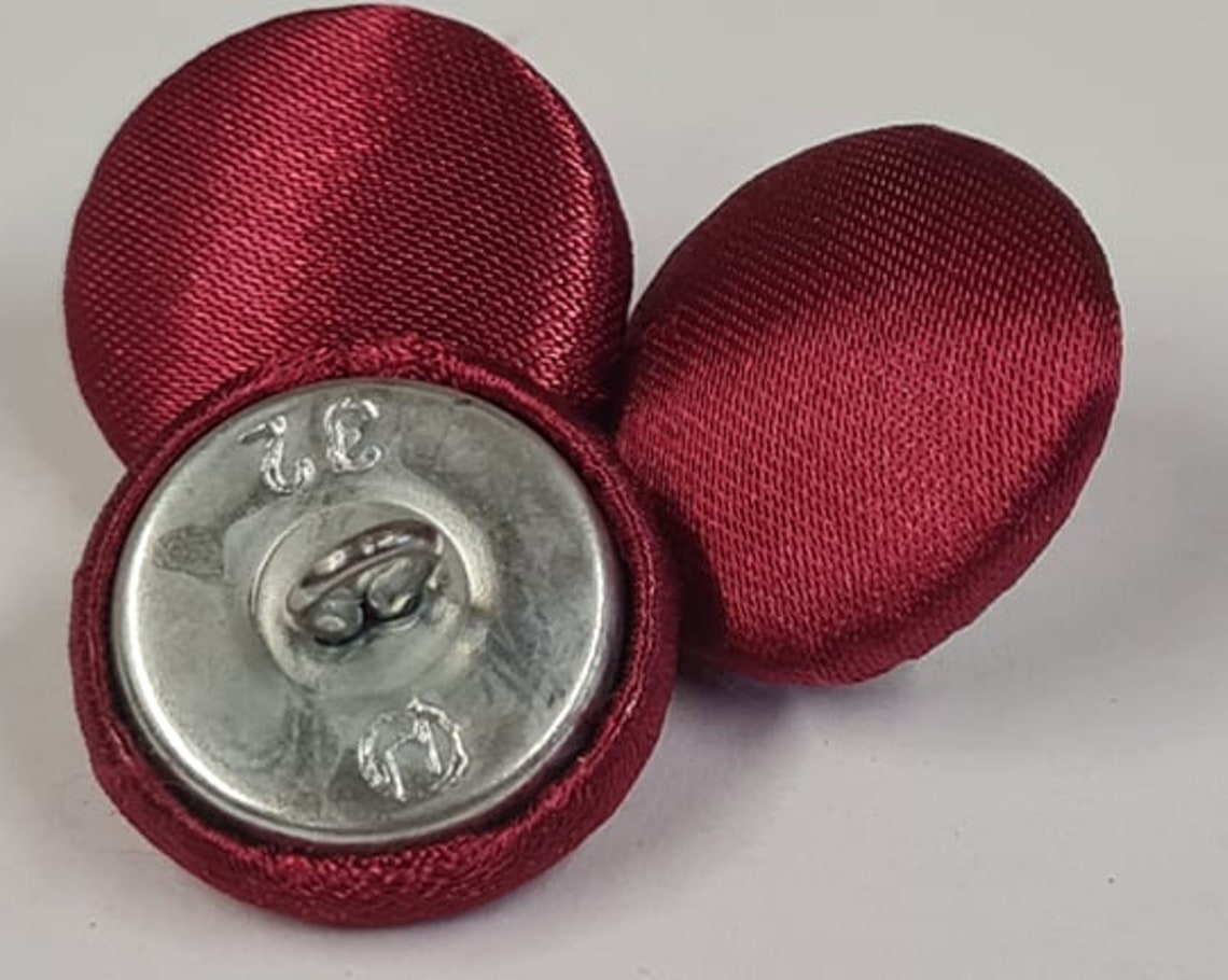 Wine Satin Fabric Buttons Choice of Button Size and Pack Size - Etsy UK