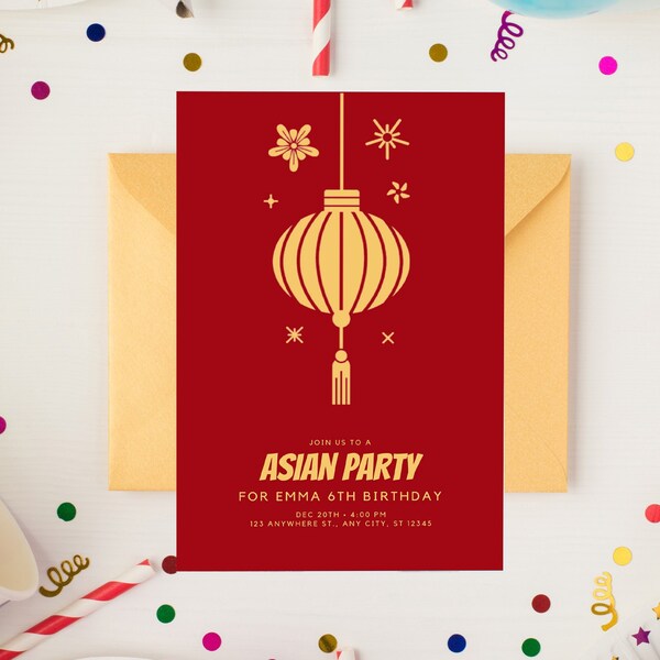 Asian Invitation - Etsy