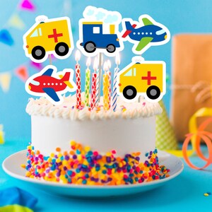 Transportation Vehicles Printable Cake Topper Decor Centerpiece or ...