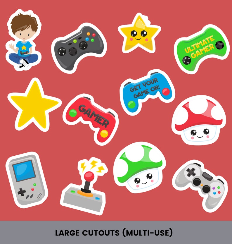 Gaming Video Games Party Printable Cake Topper Decor Centerpiece or ...