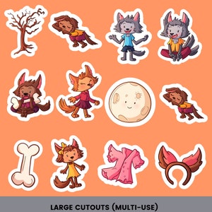 Werewolf Girls Halloween Printable Cake Topper Table Decor - Etsy Canada