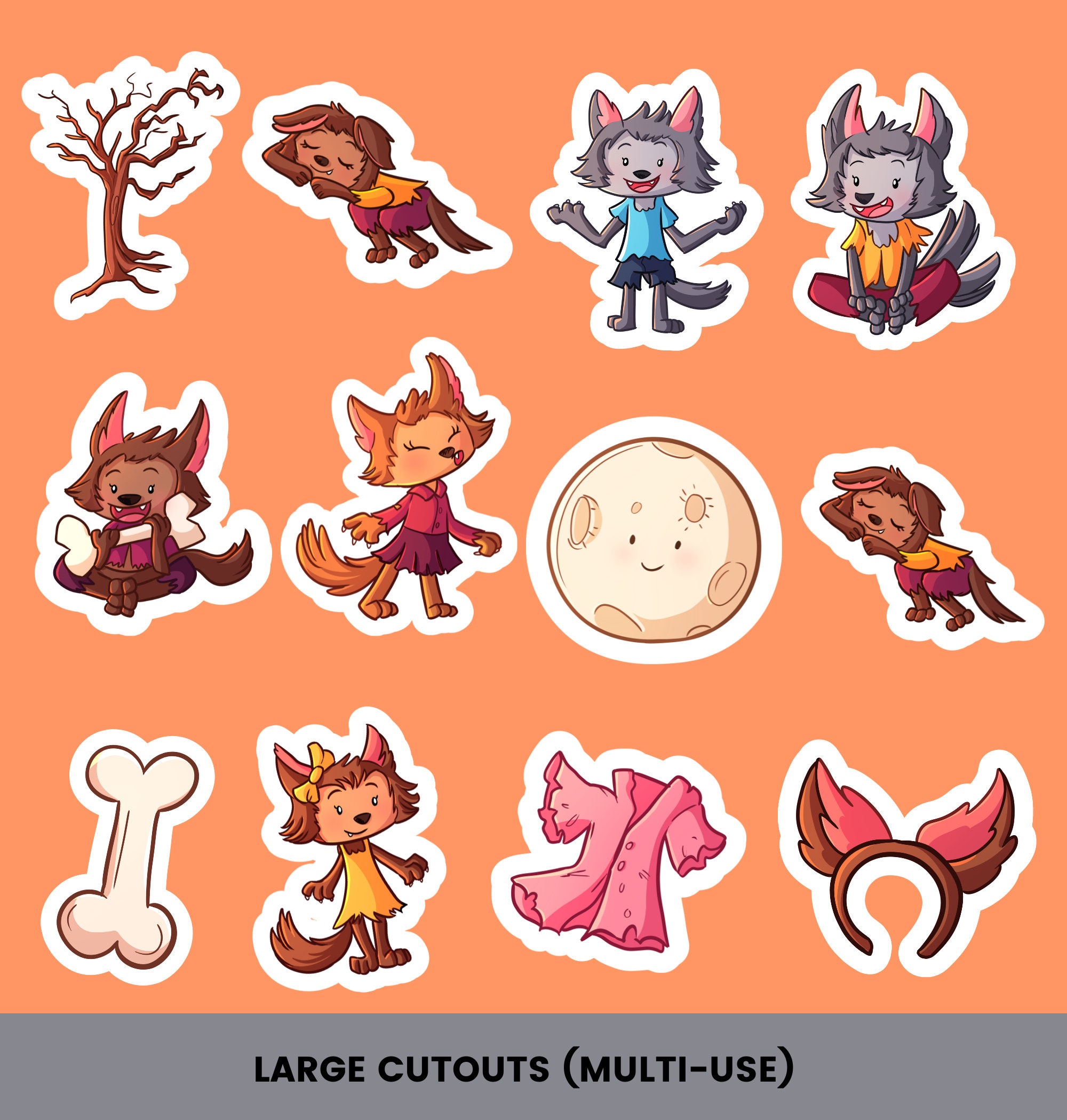 Werewolf Girls Halloween Printable Cake Topper Table Decor - Etsy Canada