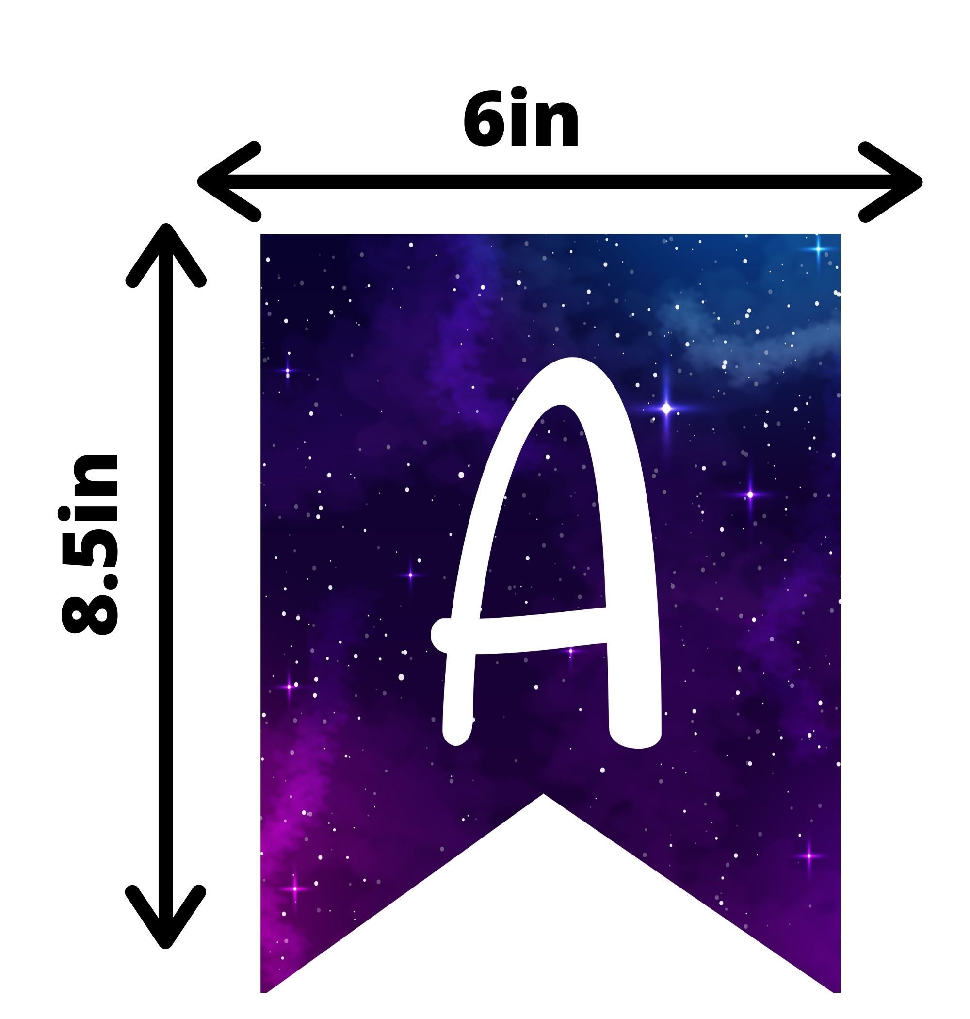 Galaxy Cosmic Stars Happy Birthday Banner Flags Printable Digital ...