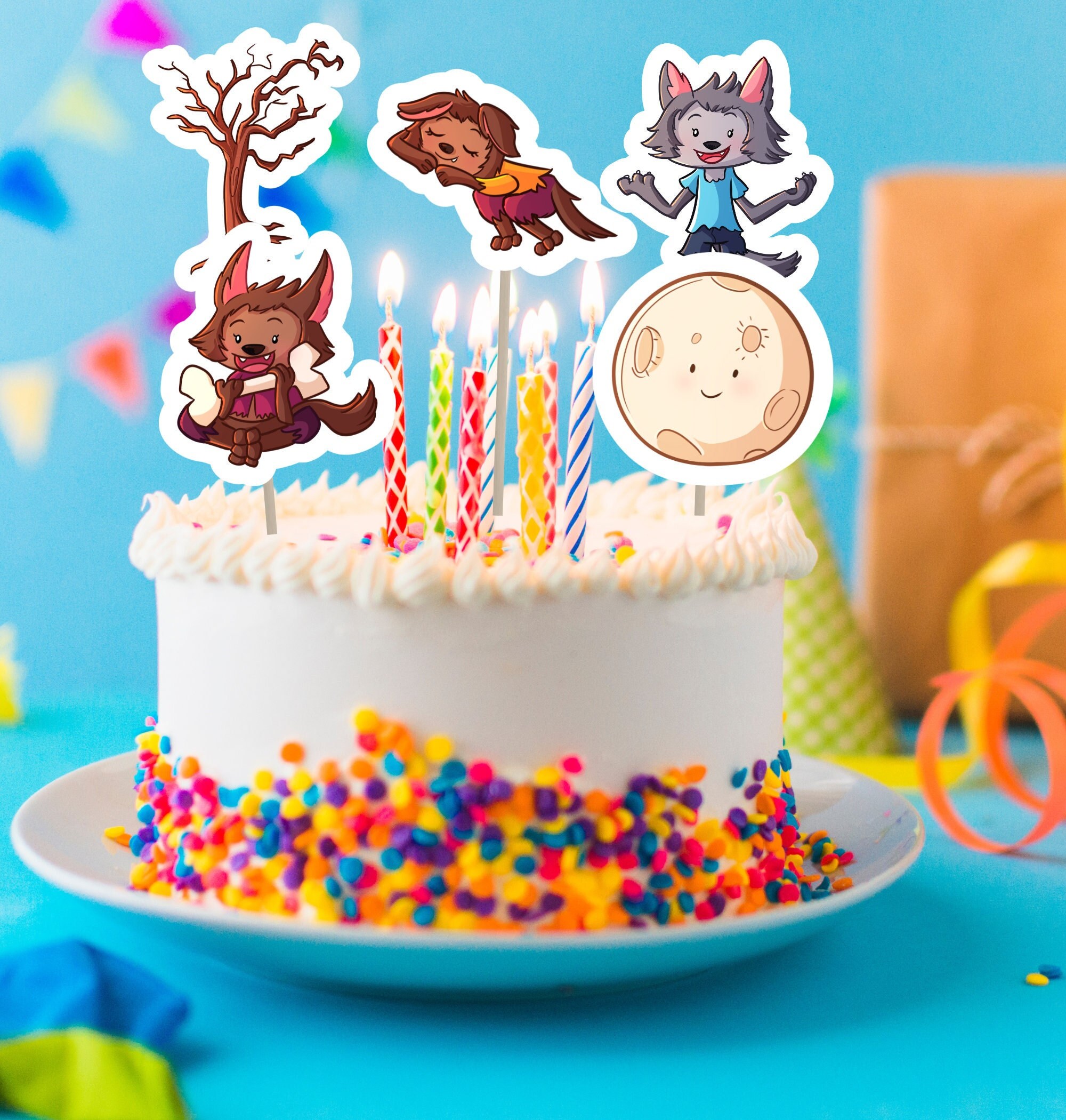 Werewolf Girls Halloween Printable Cake Topper Table Decor - Etsy Canada