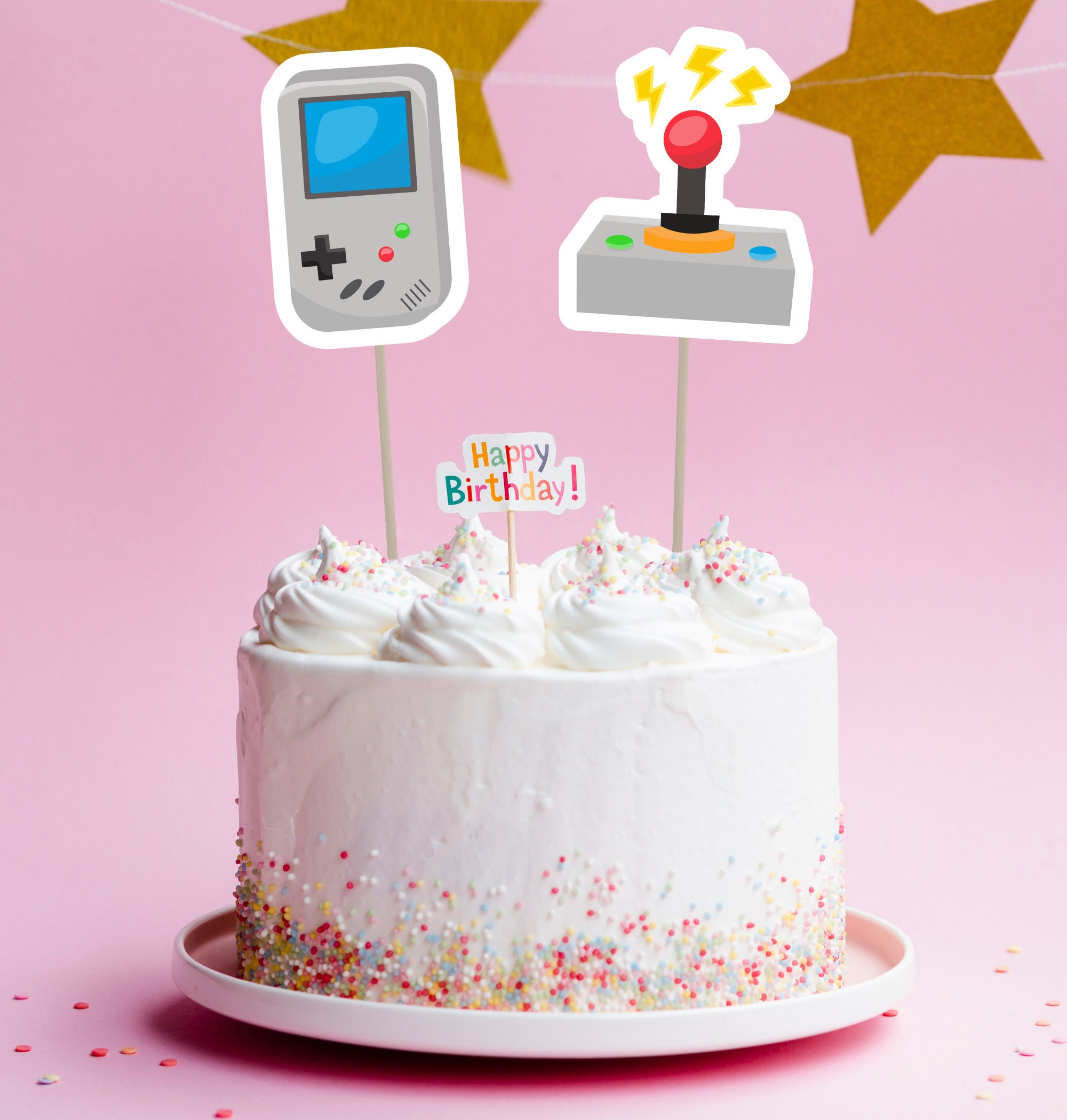 Gaming Video Games Party Printable Cake Topper Decor Centerpiece or ...