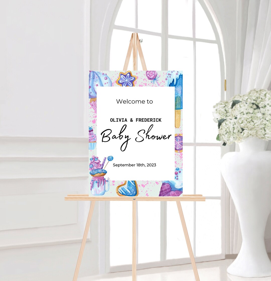 Editable Frozen Sweets Popsicle Welcome Sign Poster Custom Personalized ...