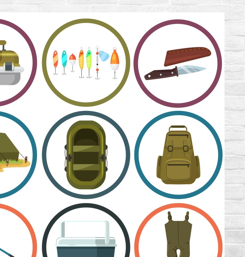 Fishing Birthday Party Printable Cupcake Toppers Digital - Etsy