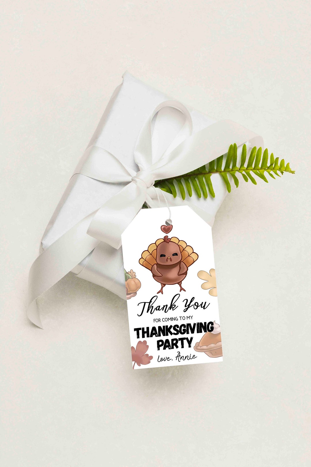 Editable Thanksgiving Dinner Party Cute Turkeys Favor Tags Thank You ...