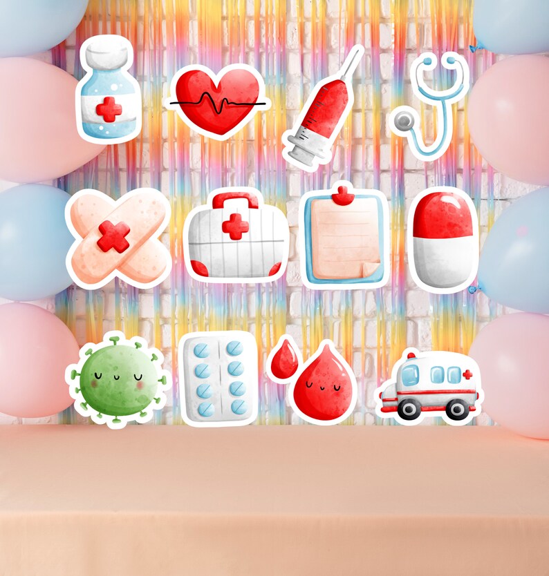 Doctor Nurse Hospital Medical Printable Cake Topper Decor Centerpiece ...