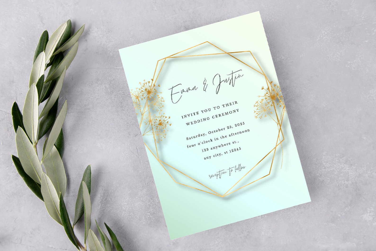 Editable Gold Foil Invitation Card Custom Personalized Digital - Etsy ...