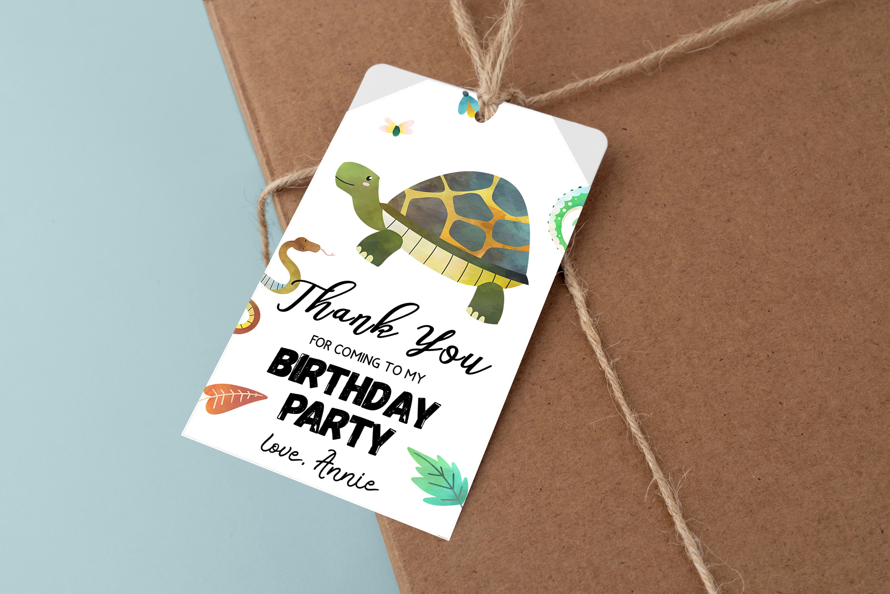 Editable Reptiles Worms Favor Tags Magic Birthday Thank You - Etsy
