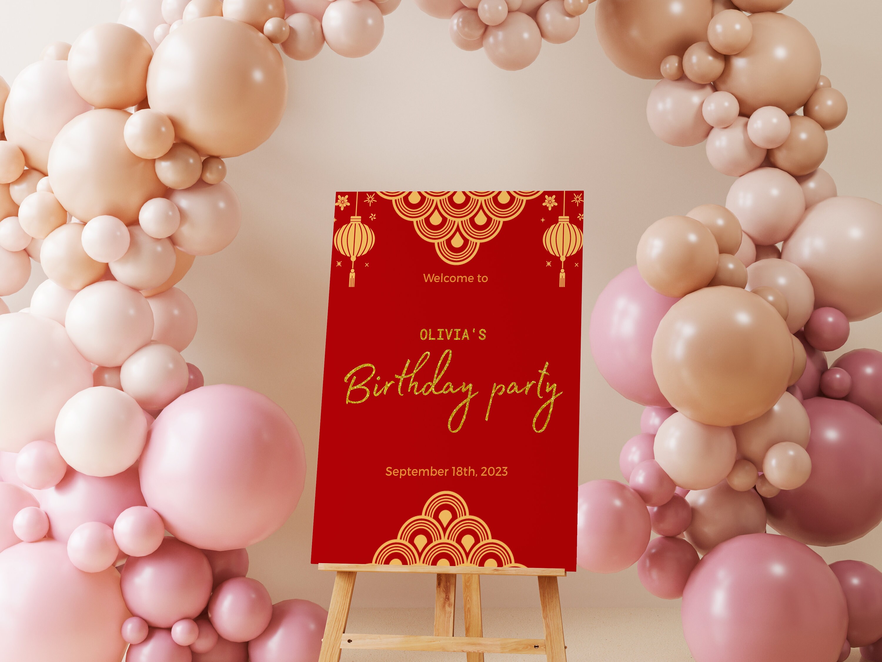 Editable Asian Chinese Japanese Welcome Sign Poster Custom Personalized ...