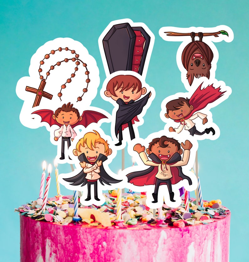 Cute Vampire Boys Printable Cake Topper Table Decor - Etsy