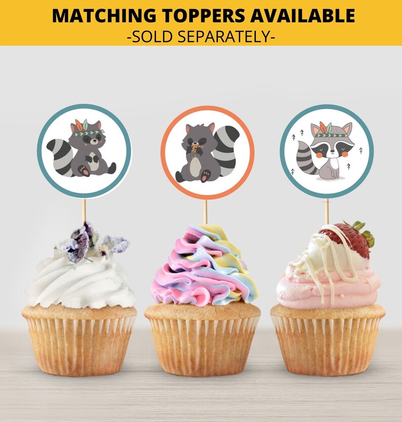 Mapache lindo dibujos animados dibujados a mano Feliz cumpleaños Banner ...